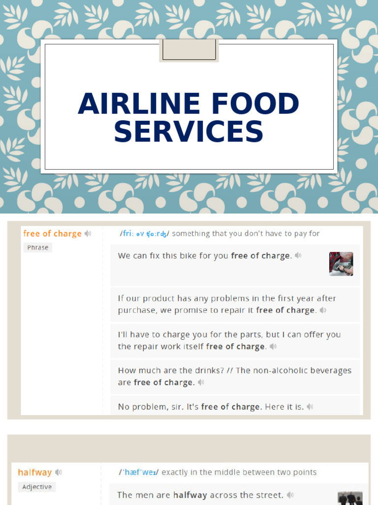 Airline Food Service Guide | PDF