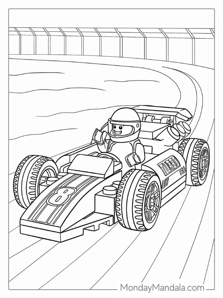 Lego Race Car Coloring Sheet For Kids | PDF