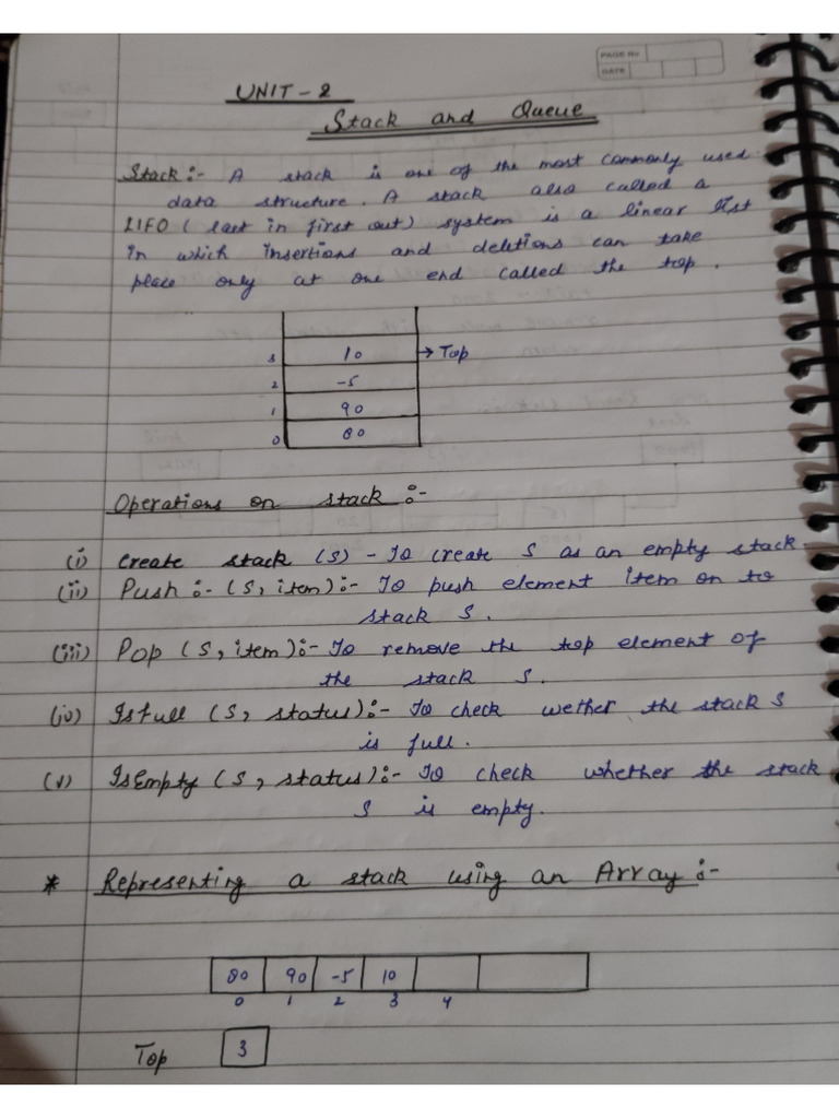 DSA Unit 2 Stack and Queue | PDF