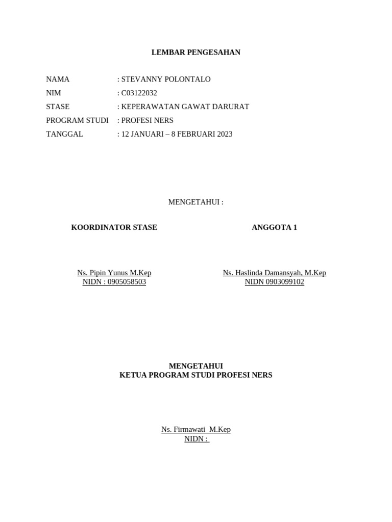 LEMBAR PENGESAHAN Lengkap | PDF