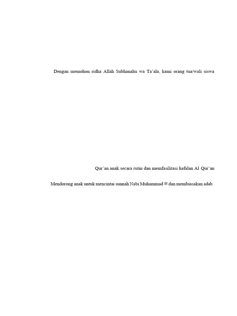 PPDB Pernyataan TKIT TP 2025-2026 PDF | PDF