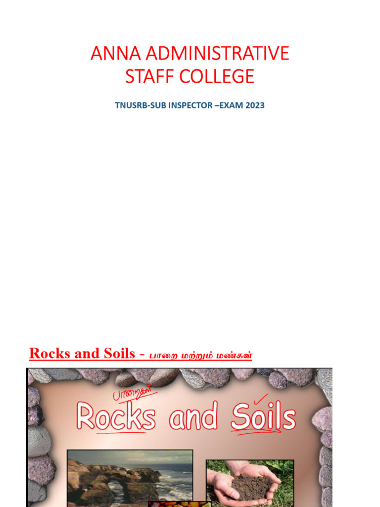 Anna Administrative Staff College: Tnusrb-Sub Inspector - Exam 2023 | PDF
