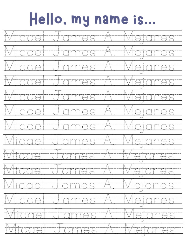 Purple Illustrative Name Preschool Tracing Worksheet - 20250601 ...