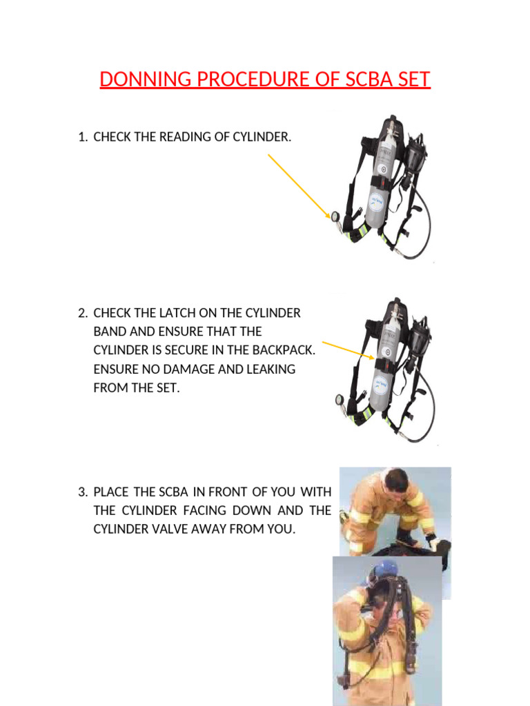 SCBA Donning Procedure Guide | PDF