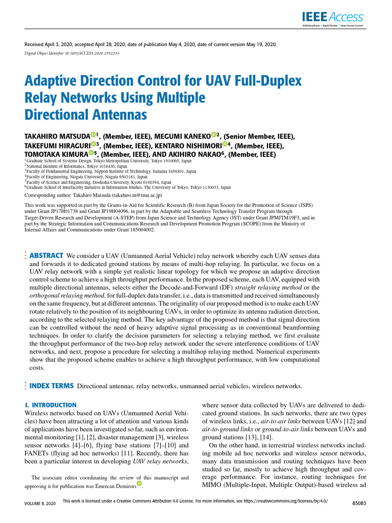 Adaptive Direction Control For UAV Full-Duplex Relay Networks Using ...