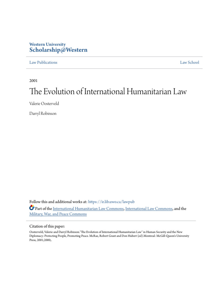 Evolution of International Humanitarian Law | PDF | International Humanitarian Law | Crimes ...