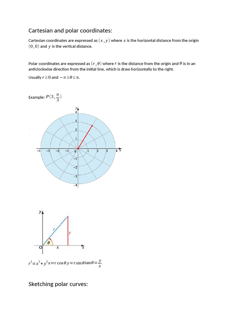 Cartesian vs Polar Coordinates Explained | PDF | Coordinate System ...