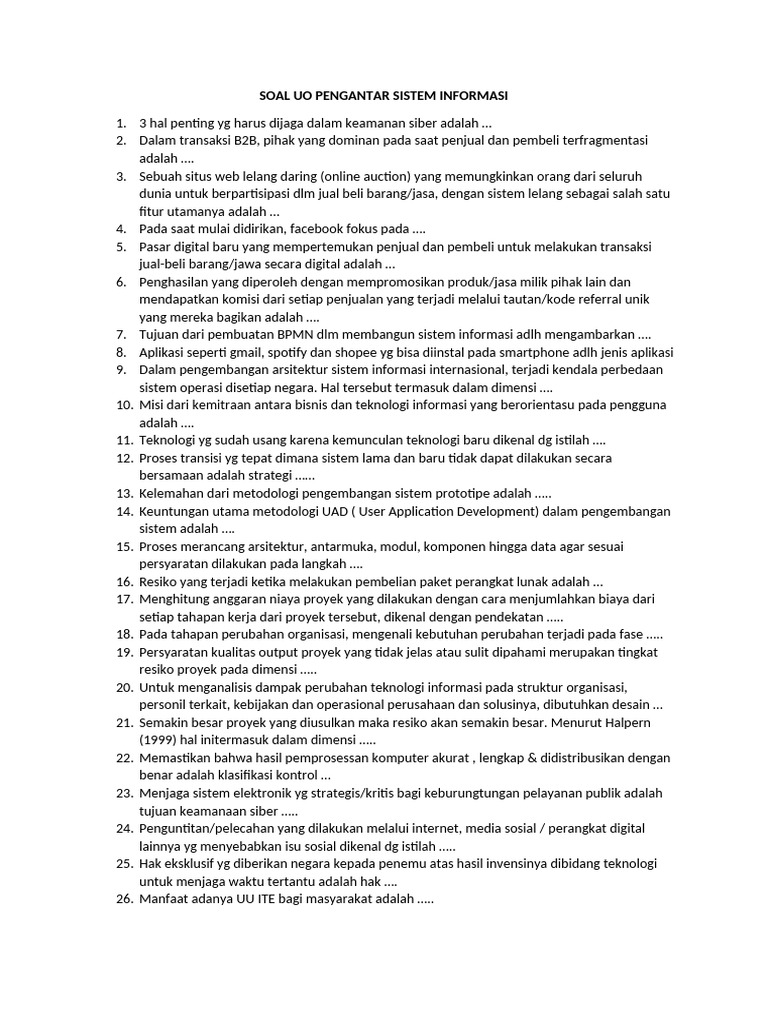 Soal UO MSIM4101 | PDF