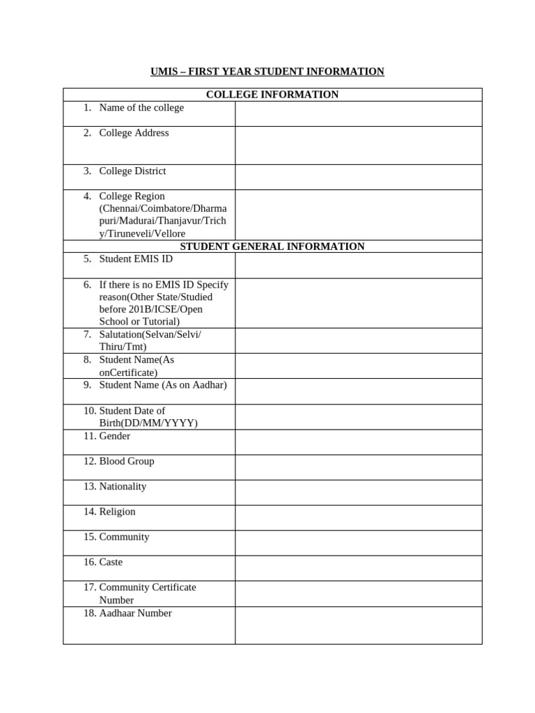 Umis Student Details 2025 | PDF | Disability | Visual Impairment