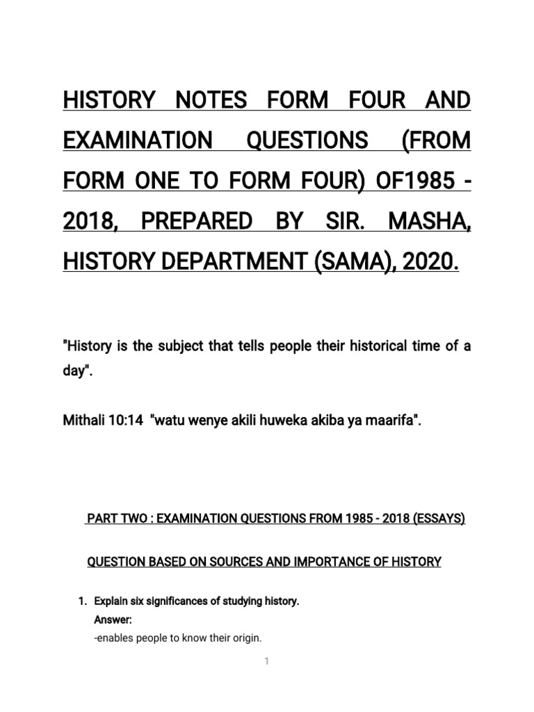 History Question & Answers From 1985-2018 | PDF