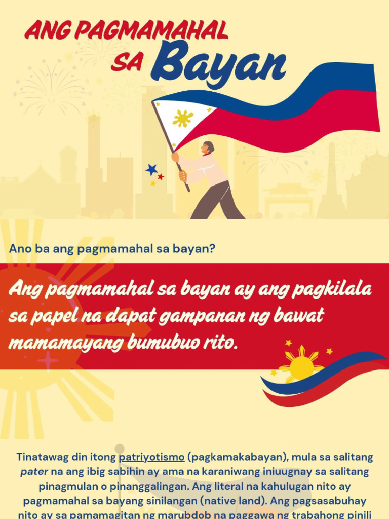 Pagmamahal Sa Bayan, Kahalagahan NG Pagmamahal Sa Bayan | PDF