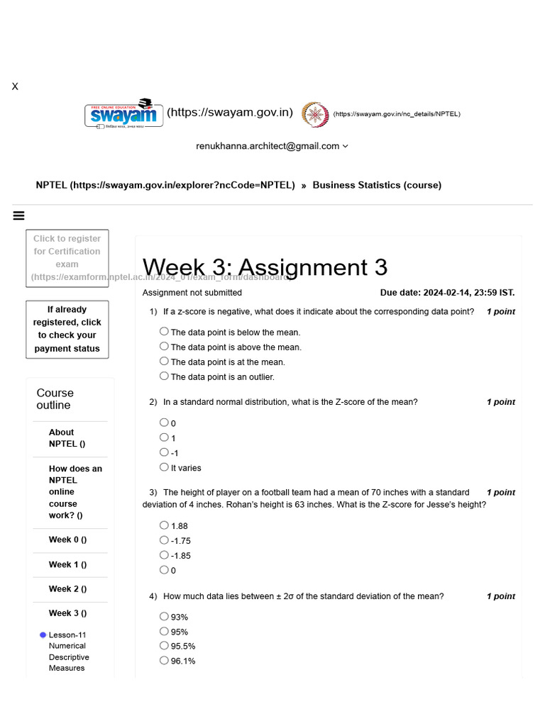 Business Statistics - Unit 7 - Week 3 | PDF | Standard Score | Data ...