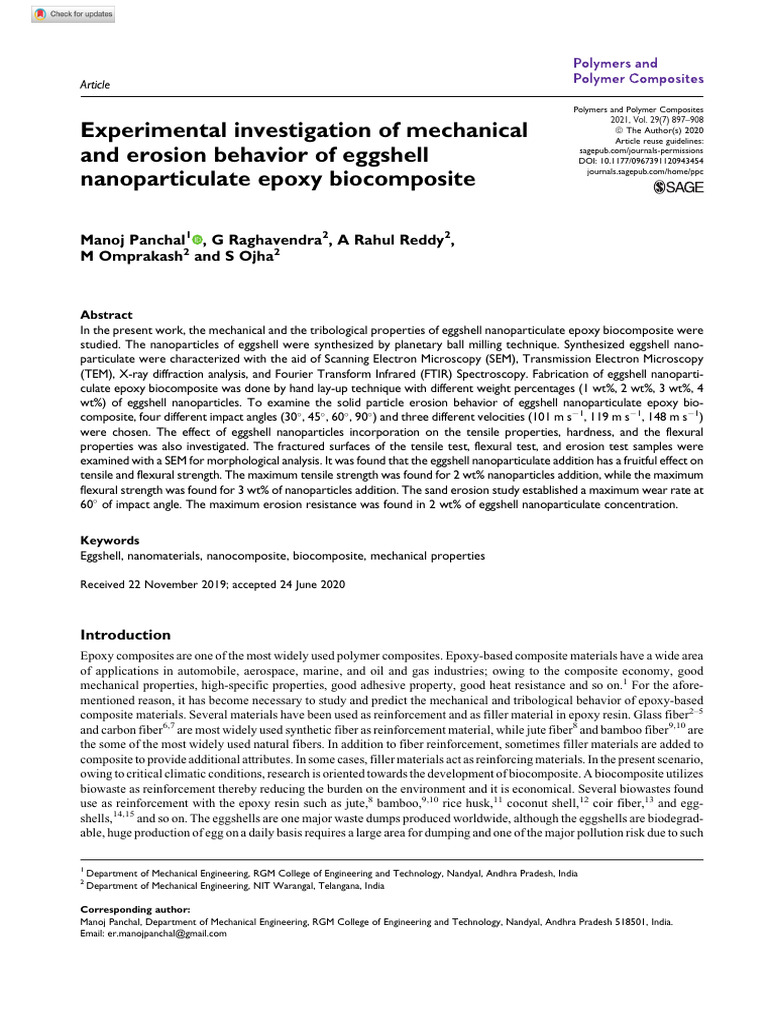 Mechanical Properties of Eggshell Epoxy Biocomposite | PDF | Strength ...