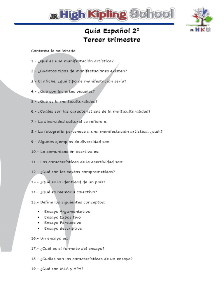 Guía Español 2° t3 | PDF | Ensayos | Comunicación humana