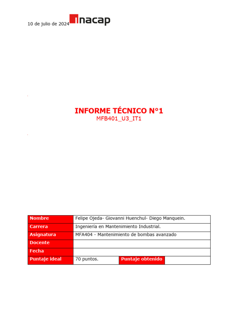Mfa404 U3 It1 | PDF | Bomba | Rodamiento (Mecánico)