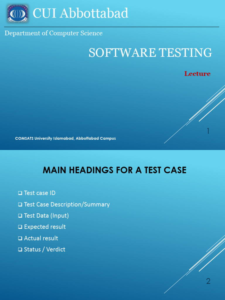 Lecture 2-Designing Simple Test Cases | PDF | Software Testing ...