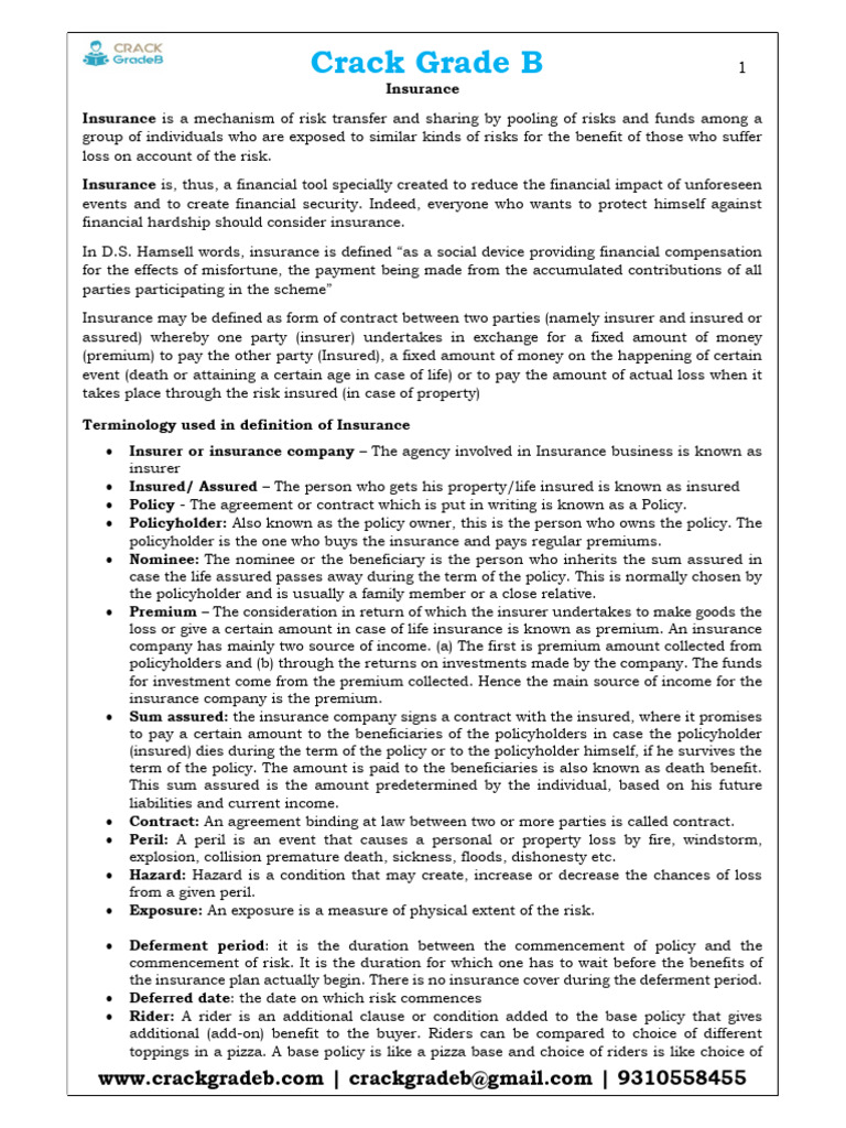 Insurance CGB | PDF | Insurance | Life Insurance