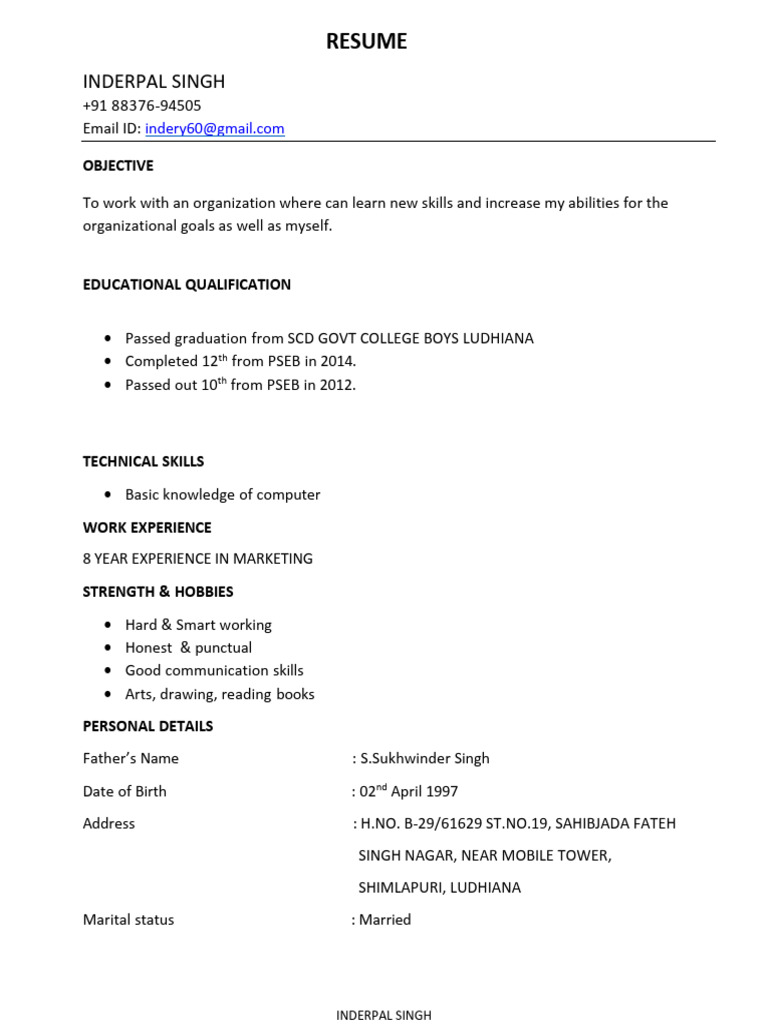 Inder Resume | PDF