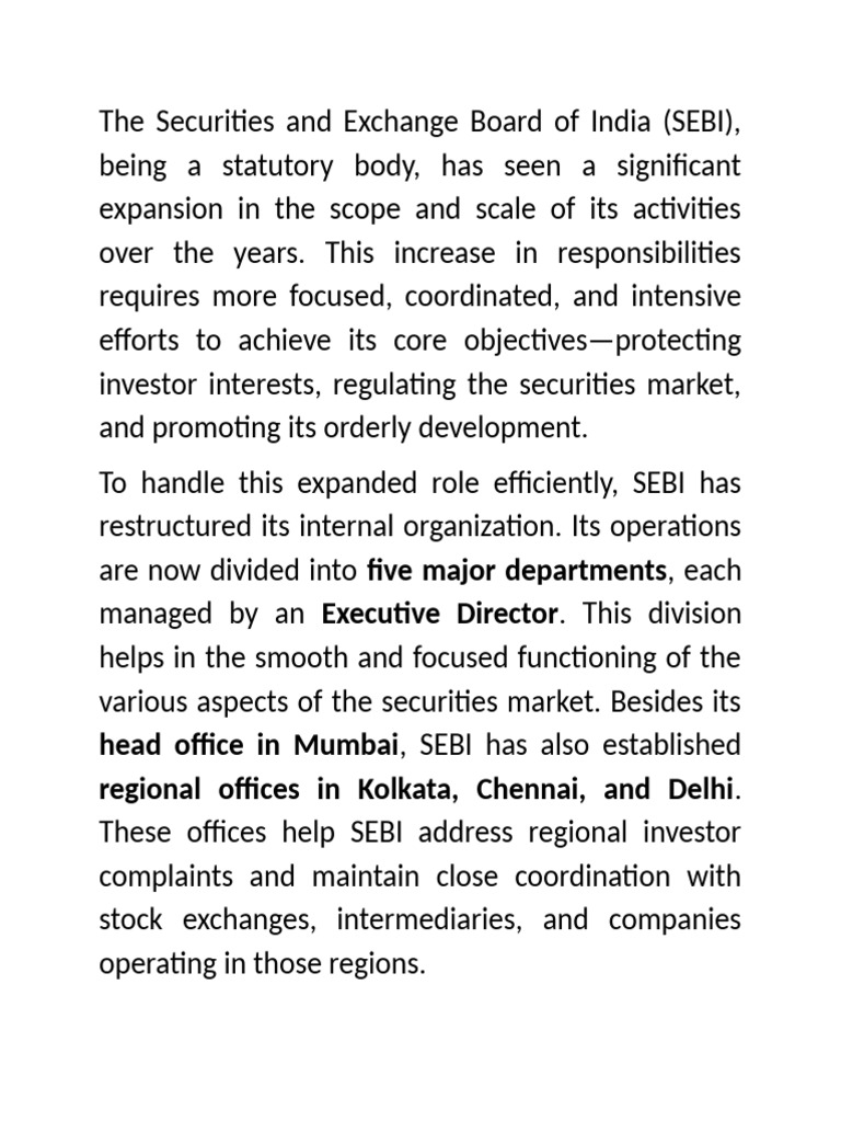 The Securities and Exchange Board of India | PDF