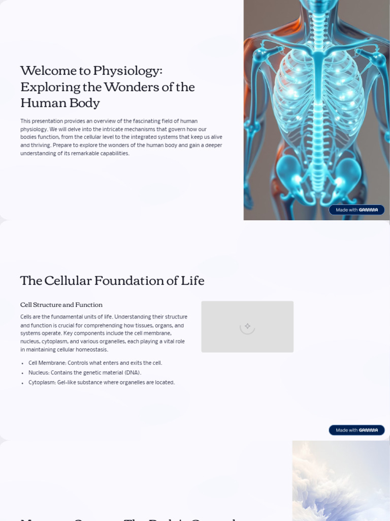 Welcome To Physiology Exploring The Wonders of The Human Body | PDF