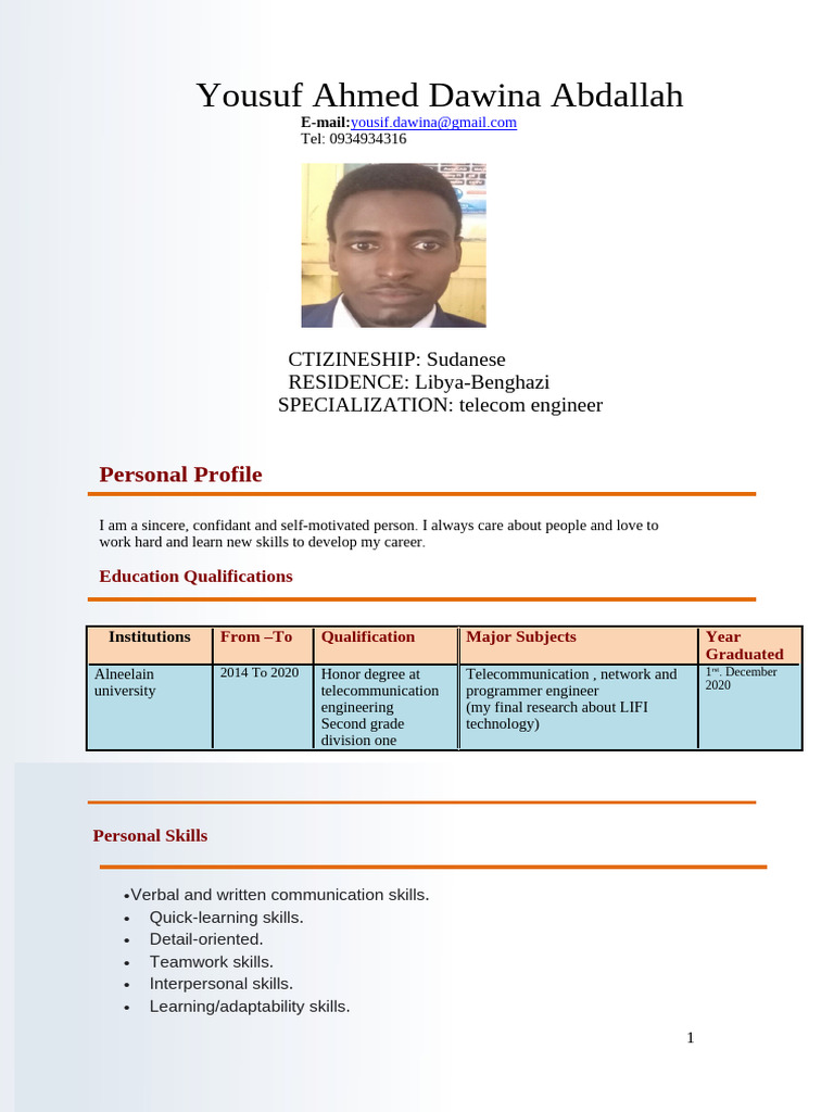 C.V Dawina | PDF