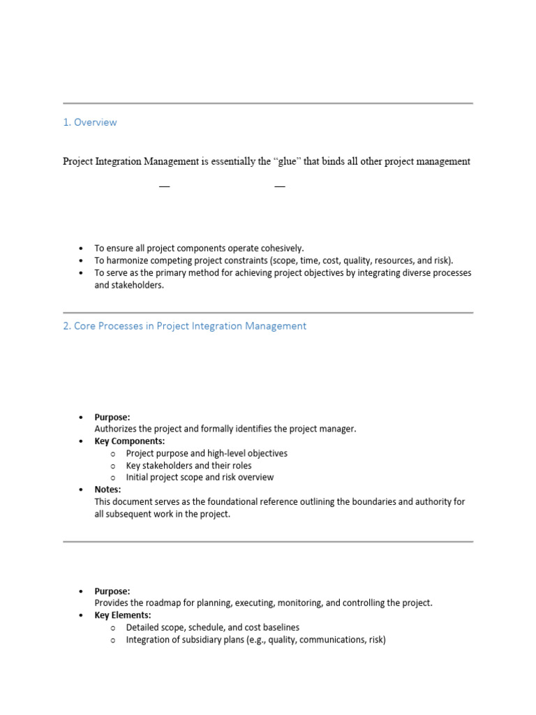 A - Project Integration Management | PDF | Project Management | Business