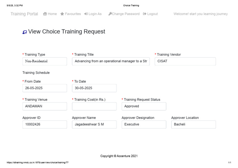 Operational Manager Training Request | PDF