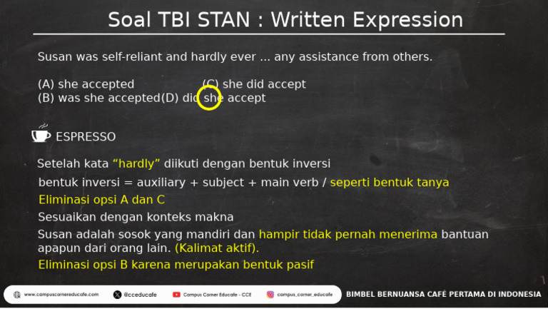Soal Written Expression Stan | PDF