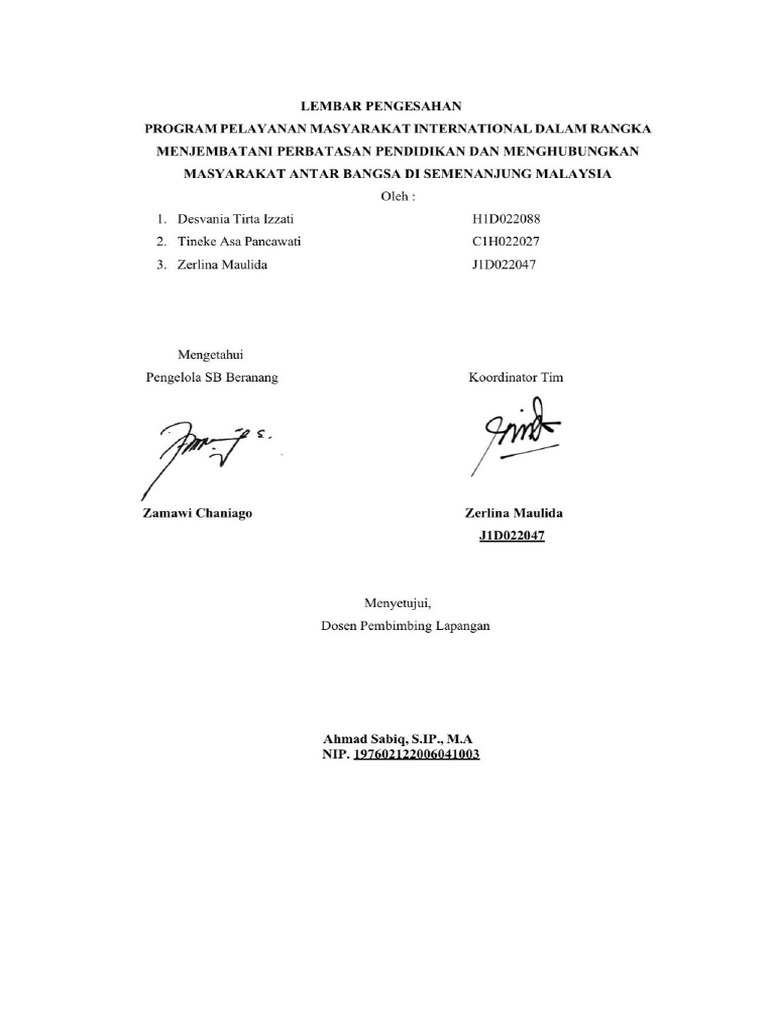 Lembar Pengesahan TTD | PDF