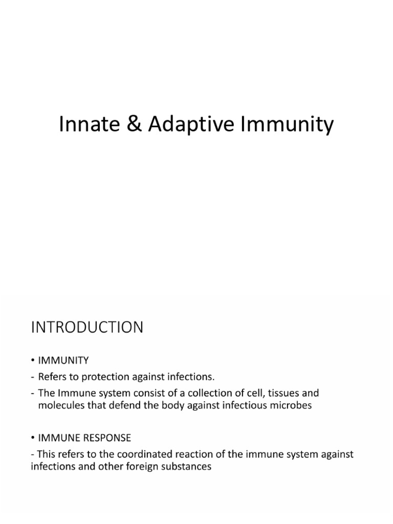 Innate and Adaptive | PDF