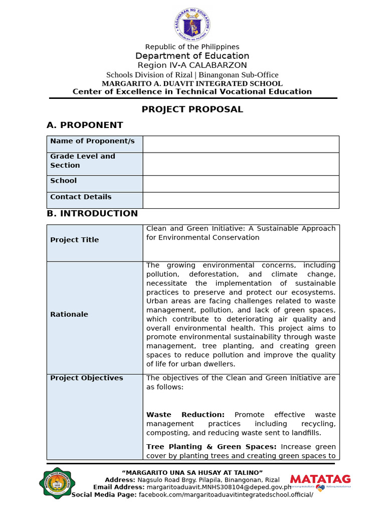 Project Proposal Template | PDF | Sustainability | Waste