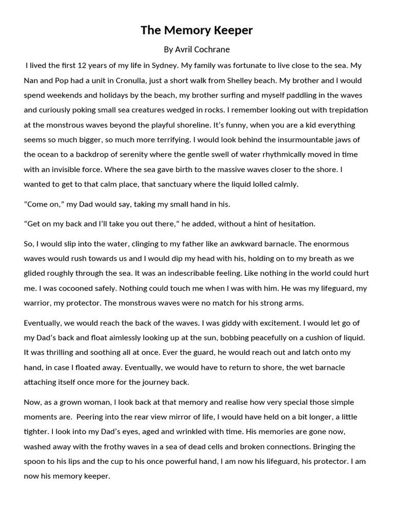 The Memory Keeper Close Reading Activity | PDF
