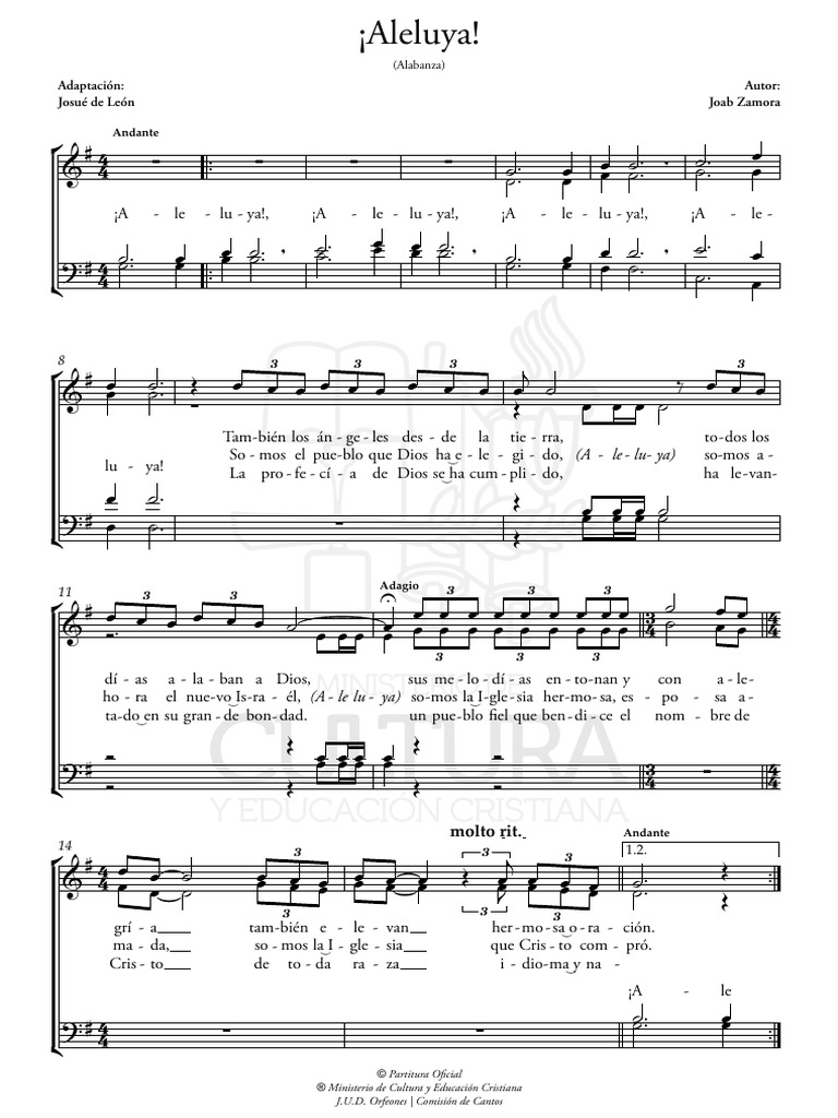 Partitura de "¡Aleluya!" | PDF