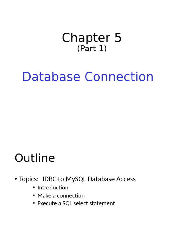 Chap5.1 Databaseconnection | PDF | Databases | Sql
