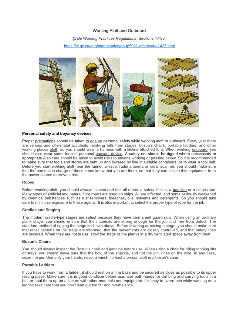 Working Aloft and Outboard | PDF | Rope | Safety