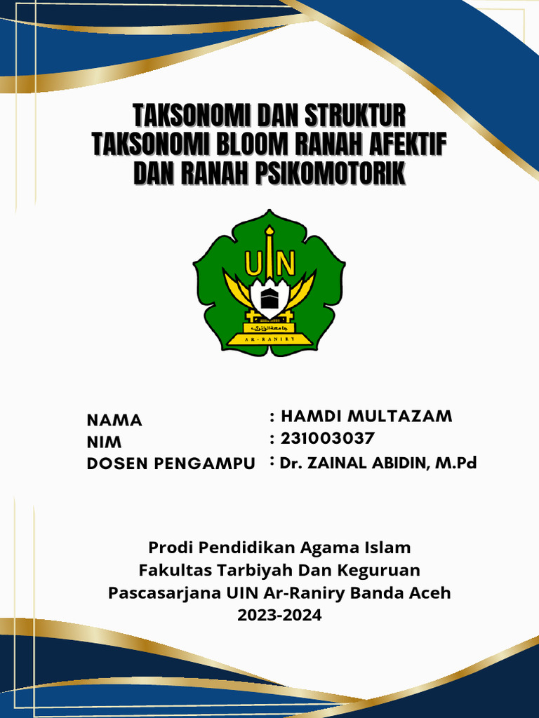 Struktur Taksonomi Bloom Afektif dan Psikomotorik | PDF