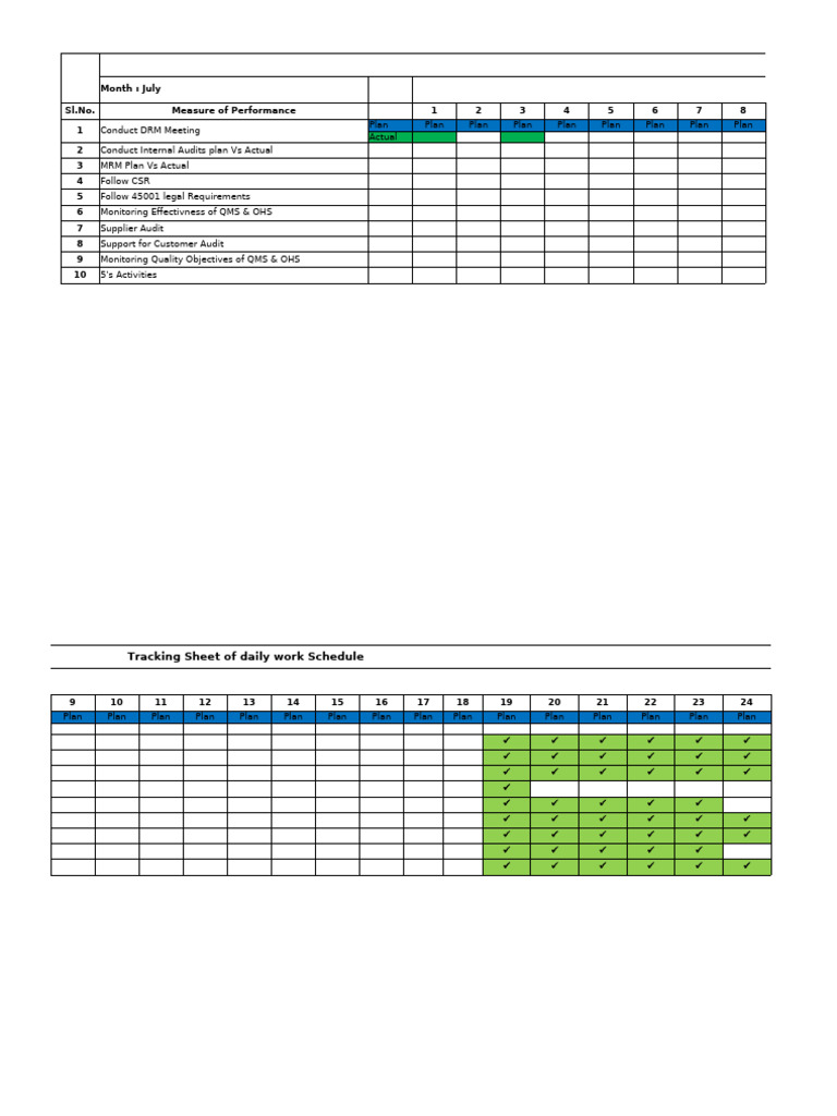 Work Tracking Sheet - 2025 | PDF