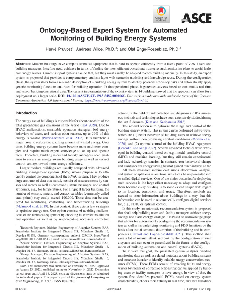 Pruvost Et Al Ontology Based Expert System For Automated Monitoring of Building Energy Systems ...
