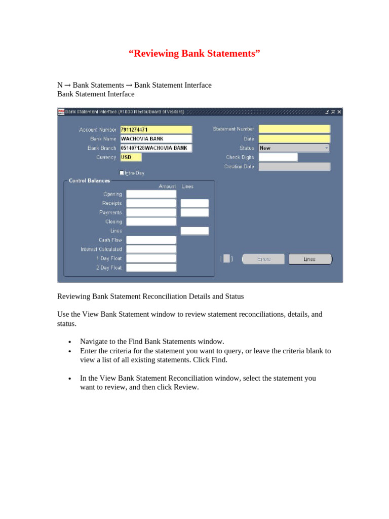 Reviewing Bank Statements | PDF