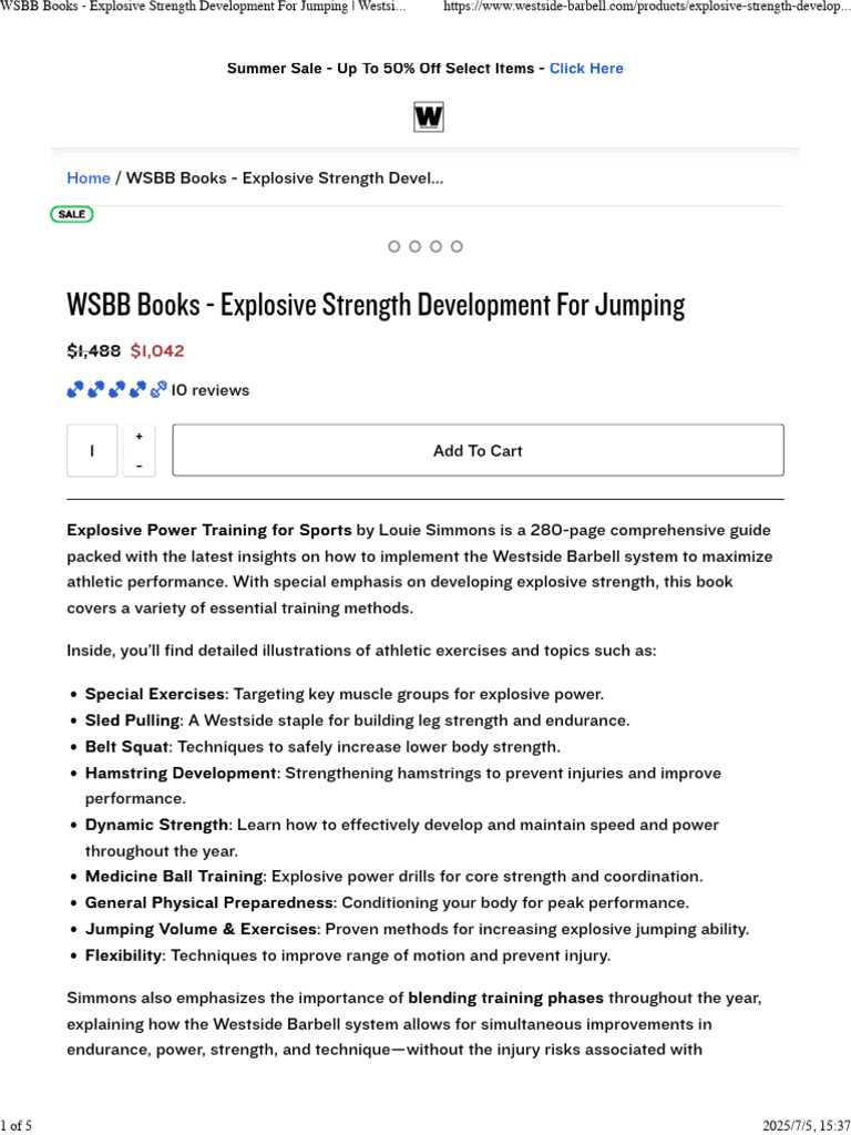 WSBB Books - Explosive Strength Development For Jumping - Westside ...