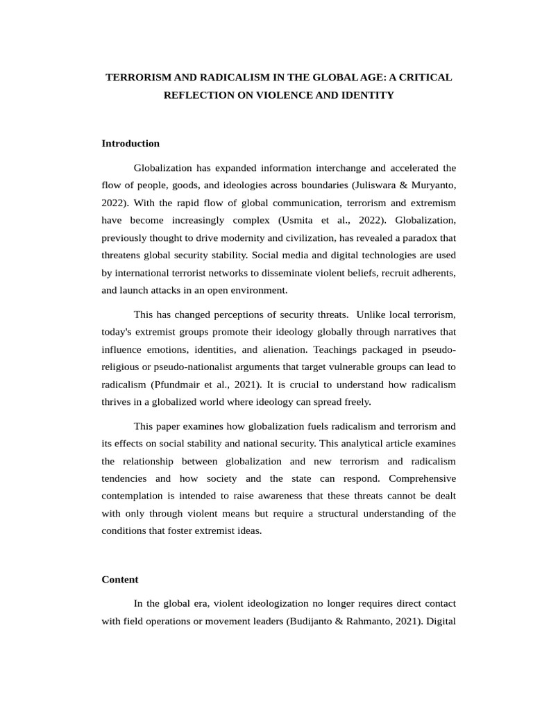 Terrorism and Radicalism | PDF | Extremism | Ideologies
