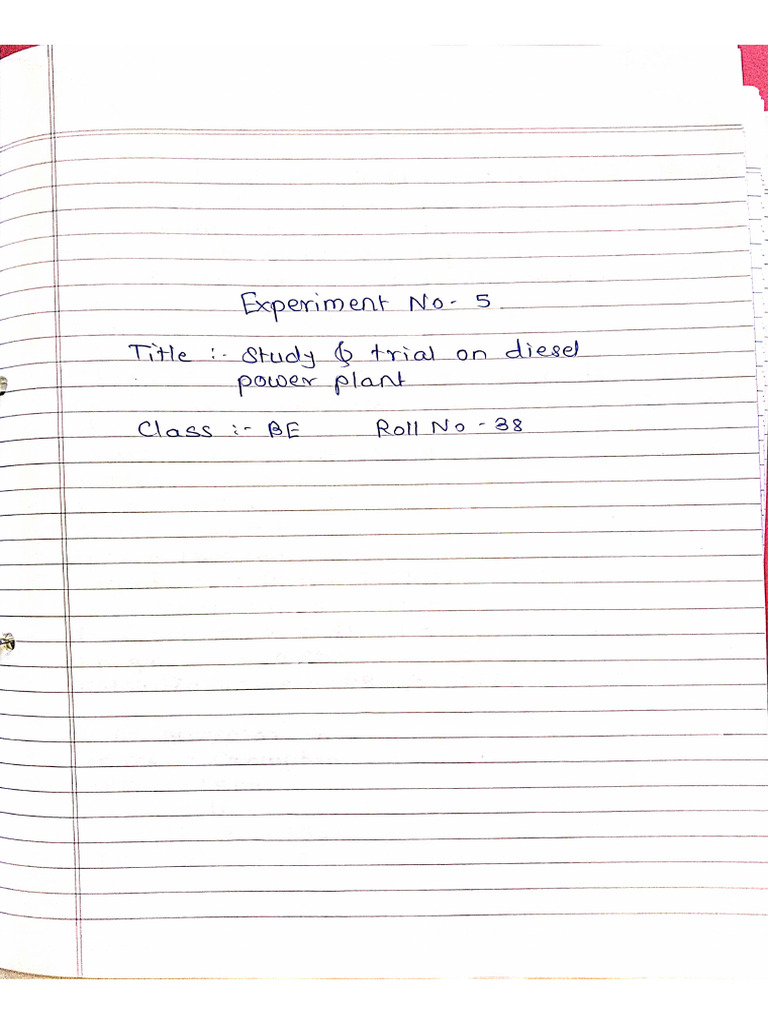 Trial On Diesel Engine Power Plant | PDF