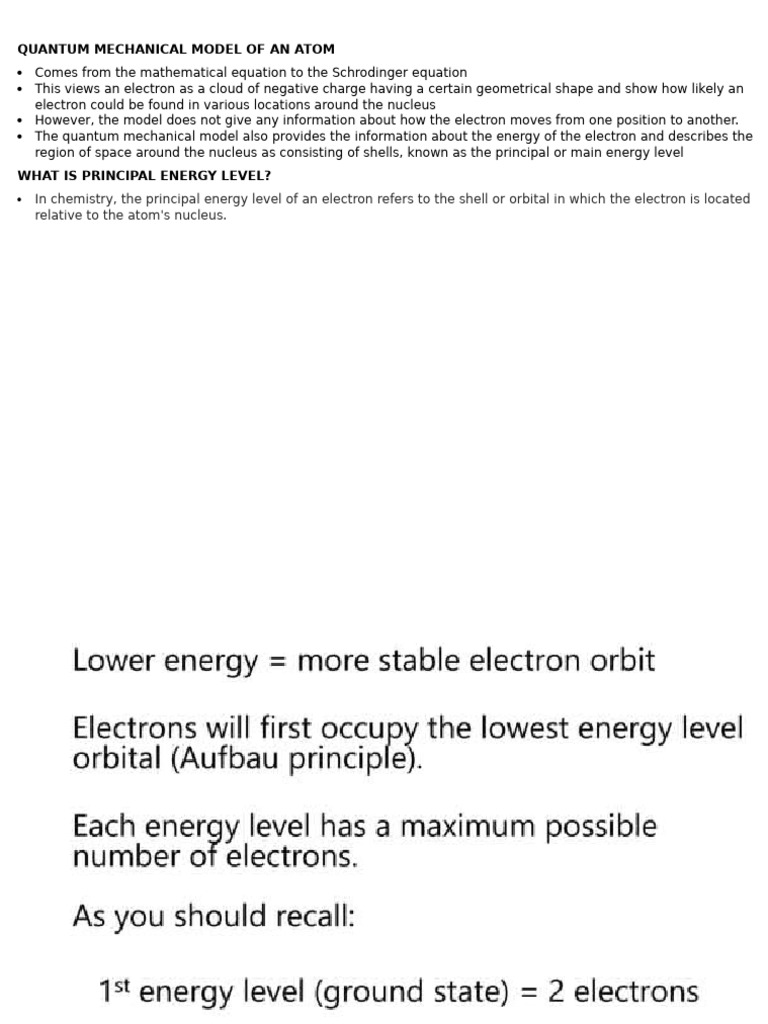 Quantum Mechanical Model of An Atom | PDF