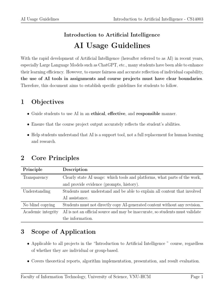 AI Usage Guidelines | PDF | Artificial Intelligence | Intelligence (AI ...