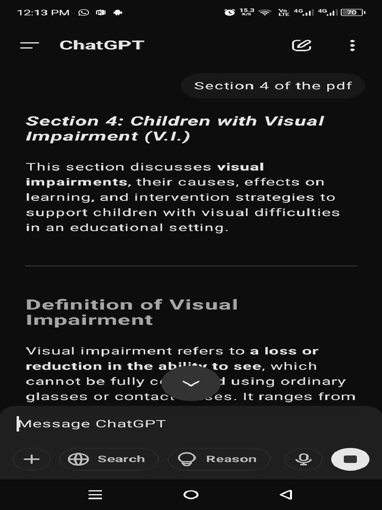 Eps 101 Visual Impairment Summary | PDF