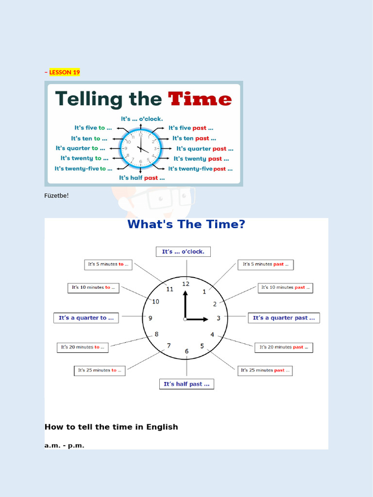 Telling The Time | PDF