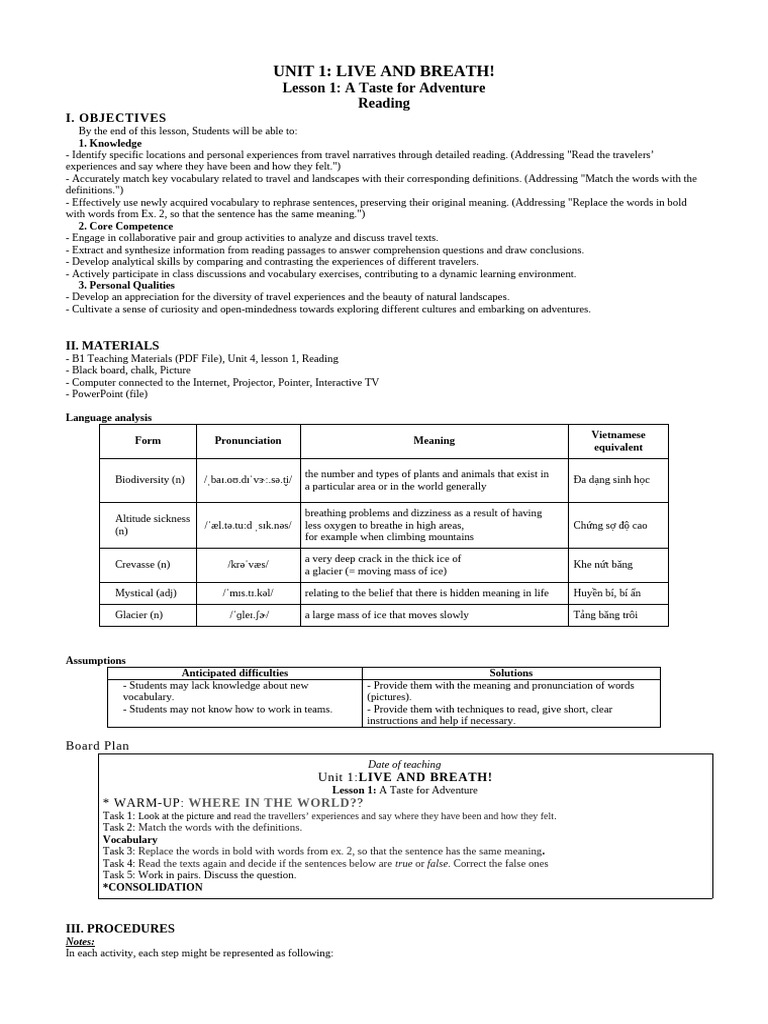 Unit 4 Lesson 1 READING (p79-80) - Tran Nguyen Dang Khoa - 22031164 | PDF | Reading ...