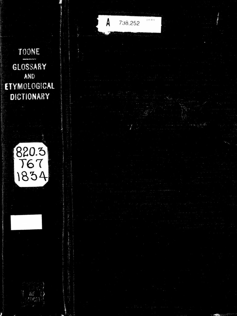 1834 - Toone - Glossary and Etymological Dictionary | PDF
