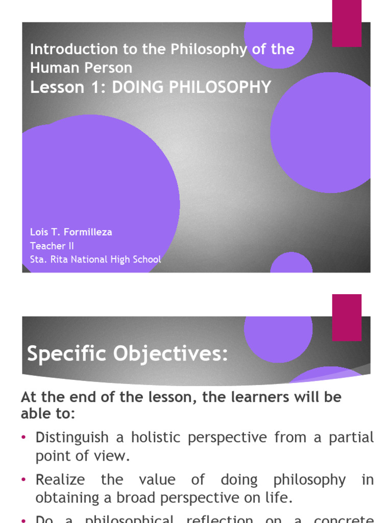 Lesson 1 Doing Philosophy Day 1 | PDF | Metaphysics | Reason