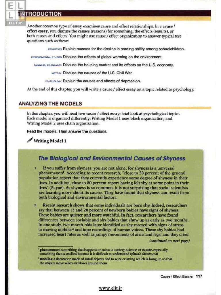 Cause-Effect Essays - Models | PDF